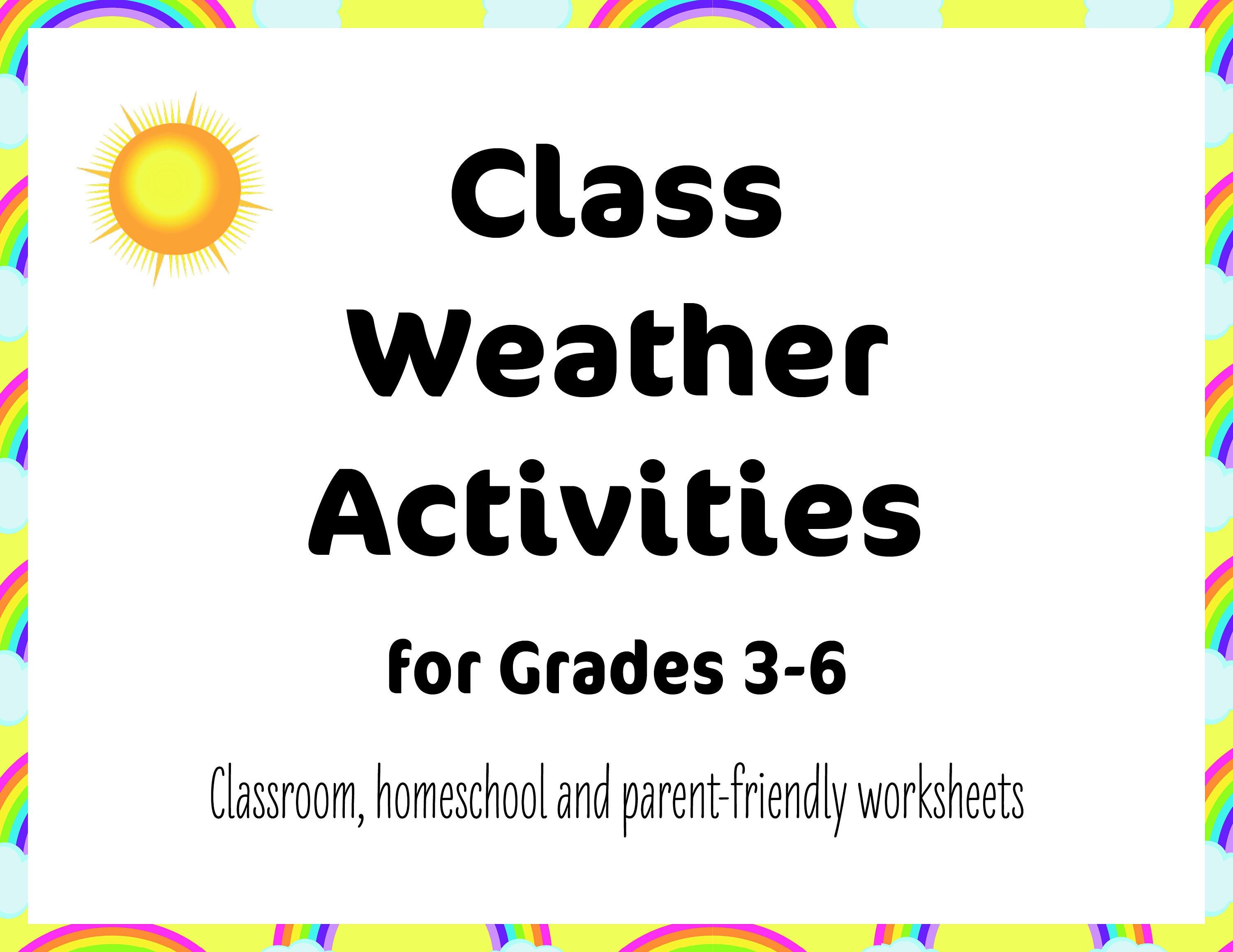 Class Weather Activities for Grades 3-6 | Distance Learning Activity ...