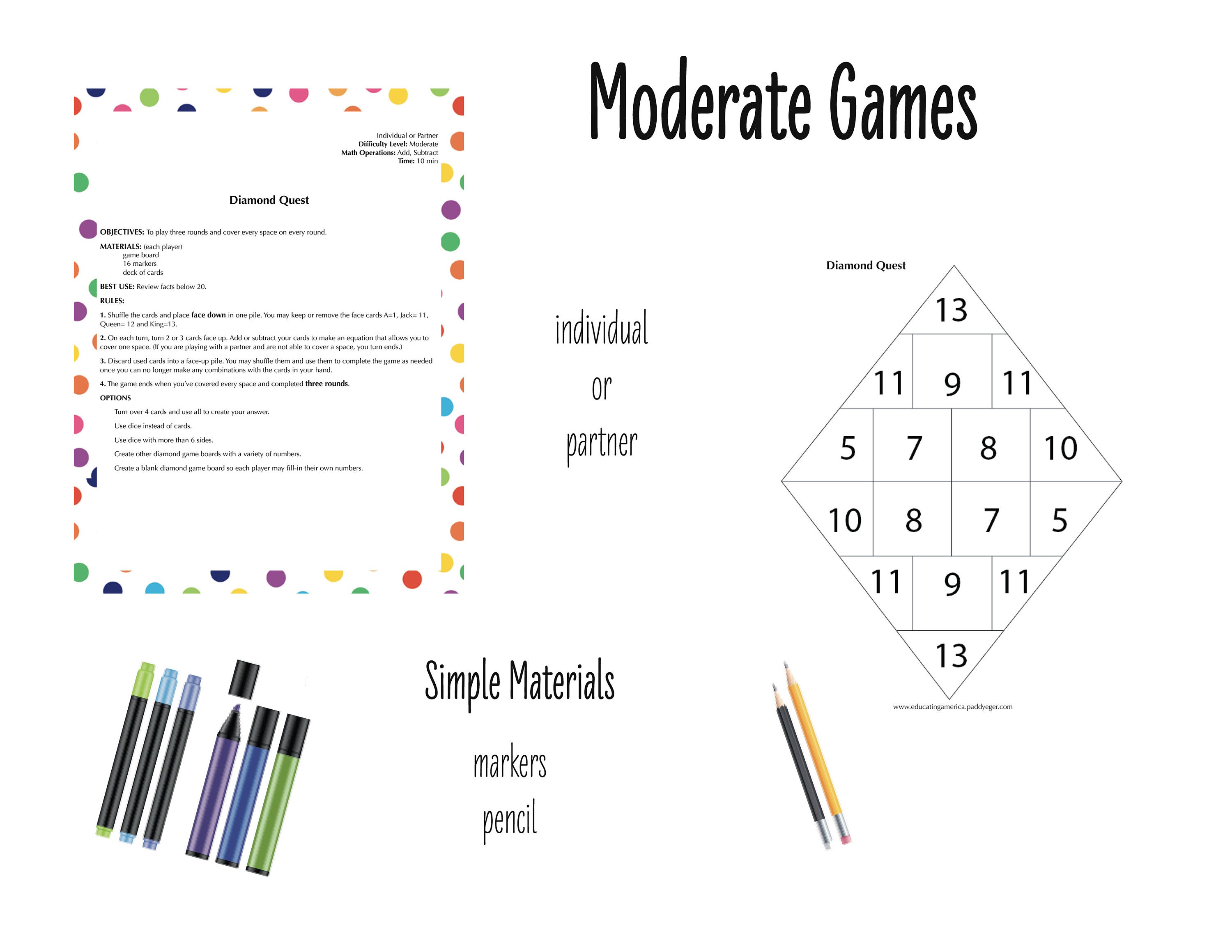 A Teacher's Dozen: 14 Primary Math Games to Practice Basic Math Facts ...