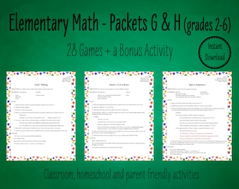 28 Primary Math Games to Practice Basic Math Facts Packets C | Etsy