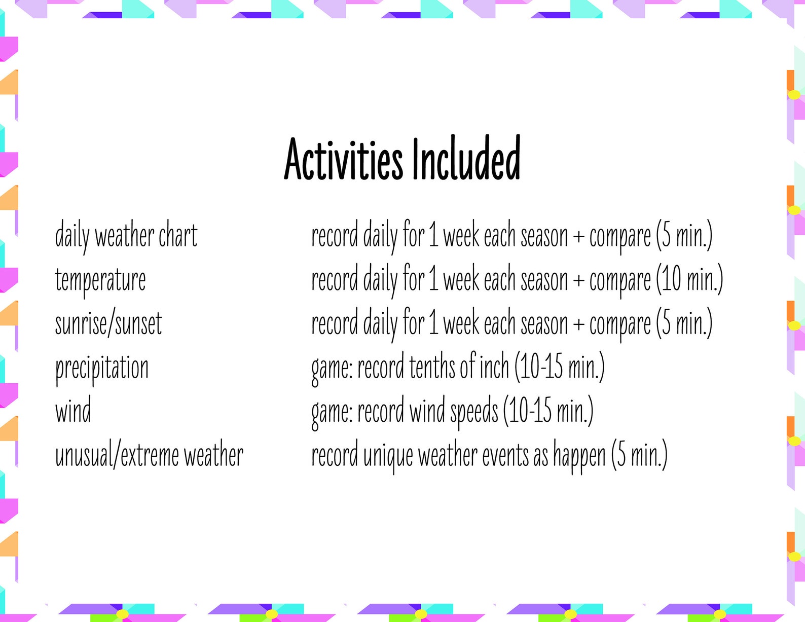 Class Weather Activities for Grades 3-6 | Distance Learning Activity ...