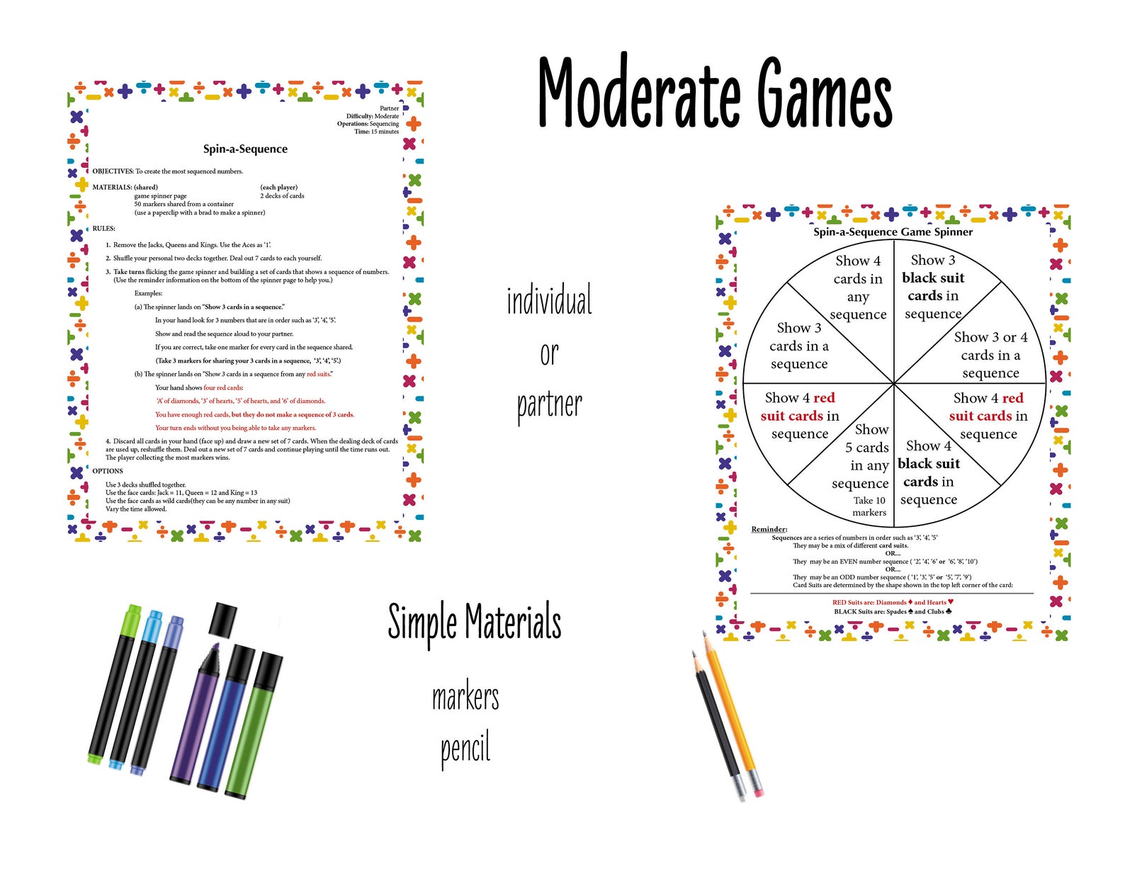 28 Primary Math Games to Practice Basic Math Facts Packets G & H ...