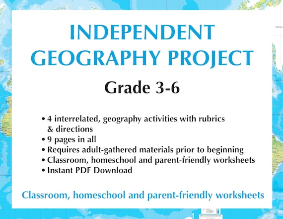 Geography Activities for grades 3-6 Indie Student Geography | Etsy