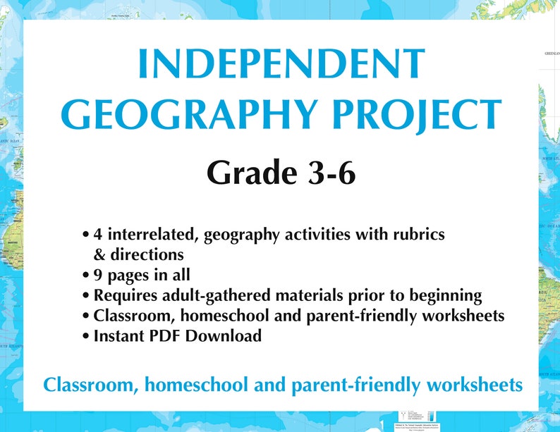 Geography Activities for Grades 3-6 | Indie Student Geography Project ...