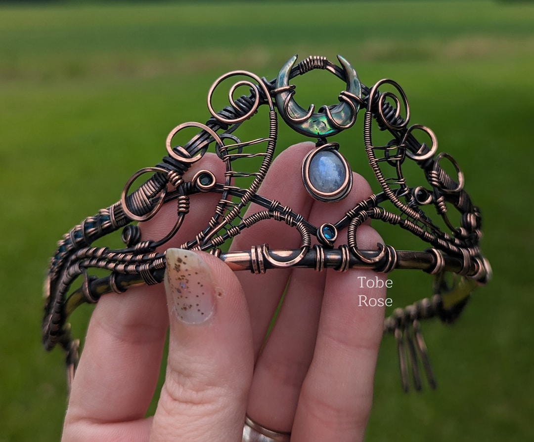 Copper Crown Tiara Crescent Moon Cosplay Cosplay Crown Handmade ...