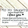 To My Daughter, Daughter Wallet Card, Inspirational Message, From Mom ...