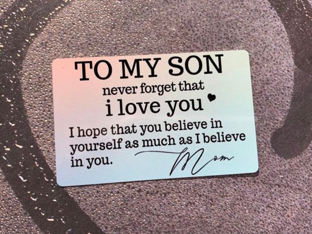 To My Son, Son Wallet Card, Inspirational Message, From Mom, Mother Son ...