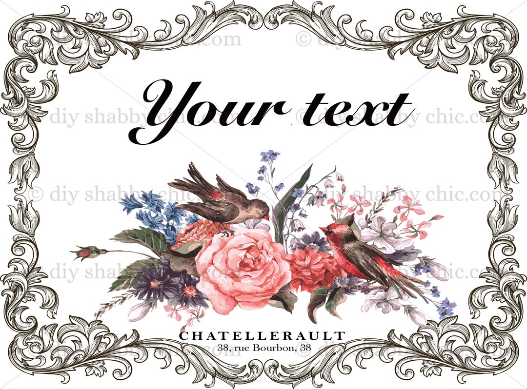 Waterslide Decals Shabby Chic Furniture Image Transfer Vintage Antique ...