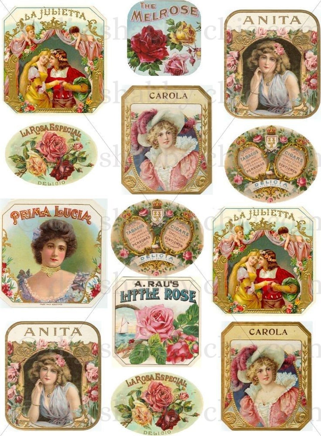 Waterslide Decals Shabby Chic Furniture Image Transfer Vintage Antique ...