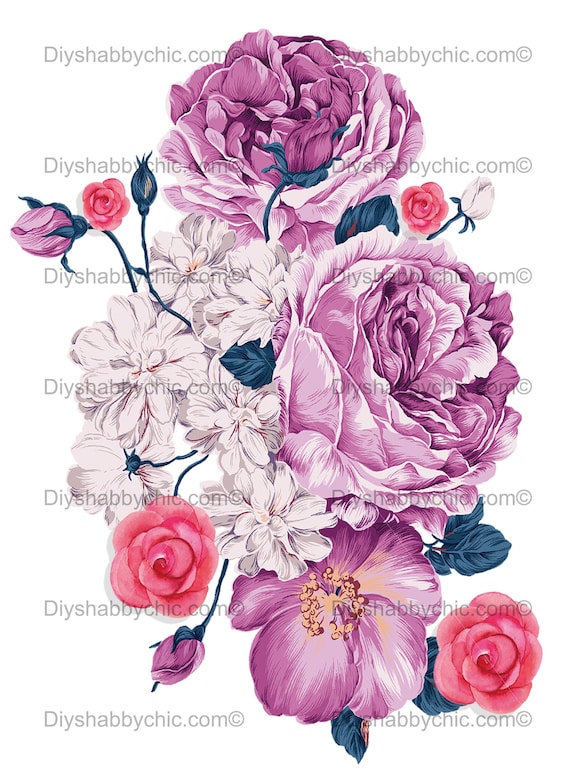 Waterslide Decals Shabby Chic Image Transfer Vintage Antique | Etsy