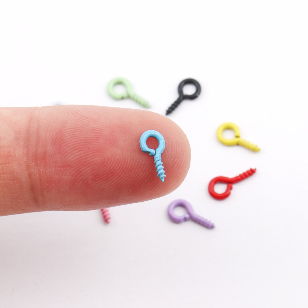 Colored Screw Eye Pins, Mini Eye Hooks for DIY Jewelry Making Findings ...