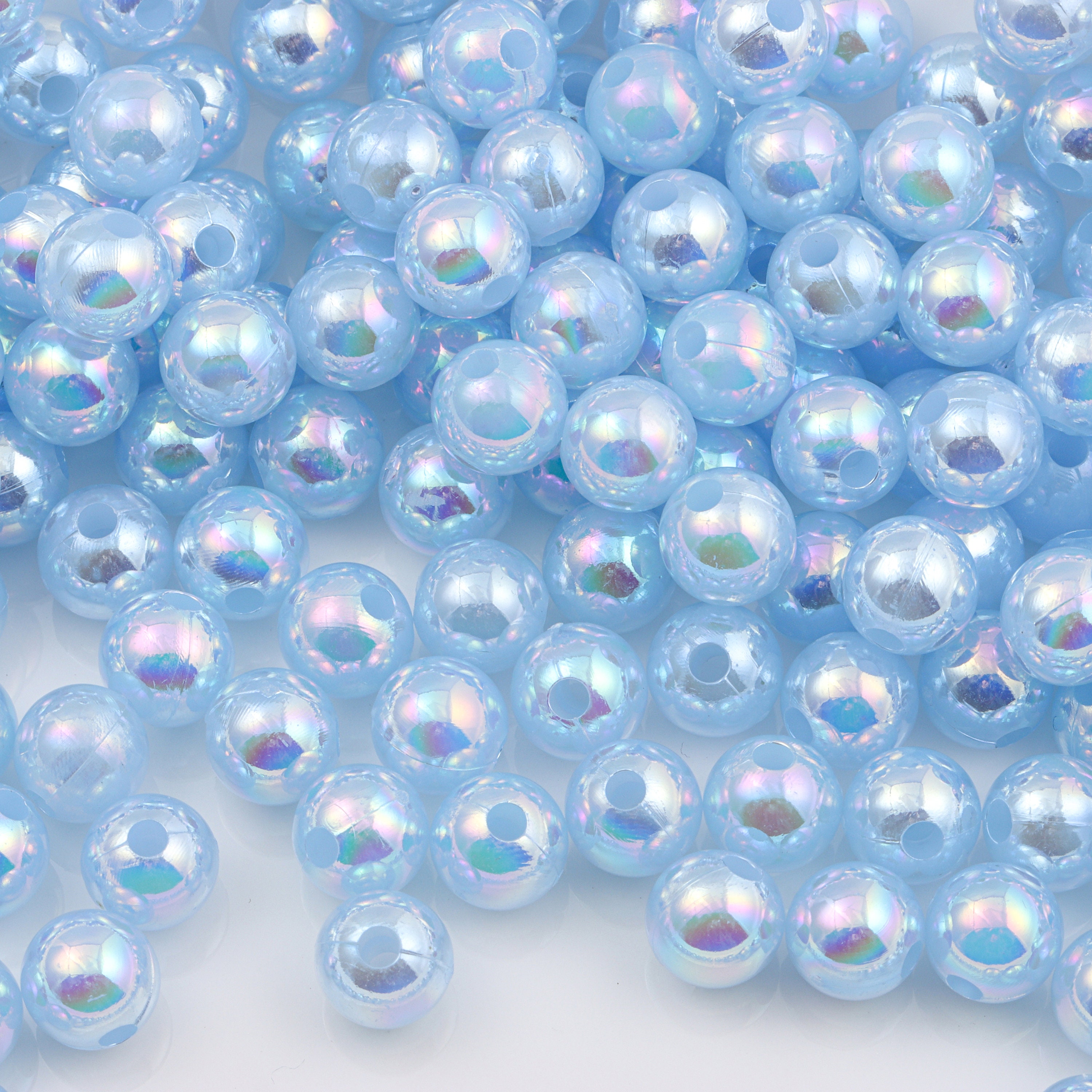 100pc Pearly Pastel Round Beads, Gradient Acrylic Beads, DIY Jewelry ...
