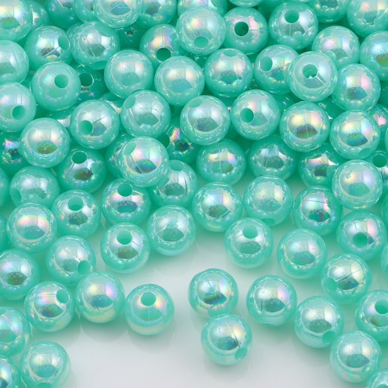 100pc Pearly Pastel Round Beads, Gradient Acrylic Beads, DIY Jewelry ...