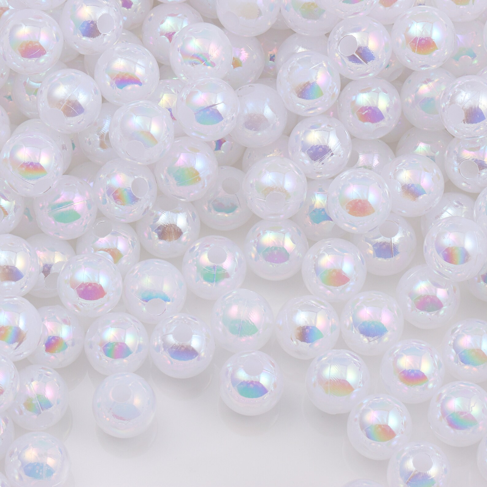 100pc Pearly Pastel Round Beads, Gradient Acrylic Beads, DIY Jewelry ...