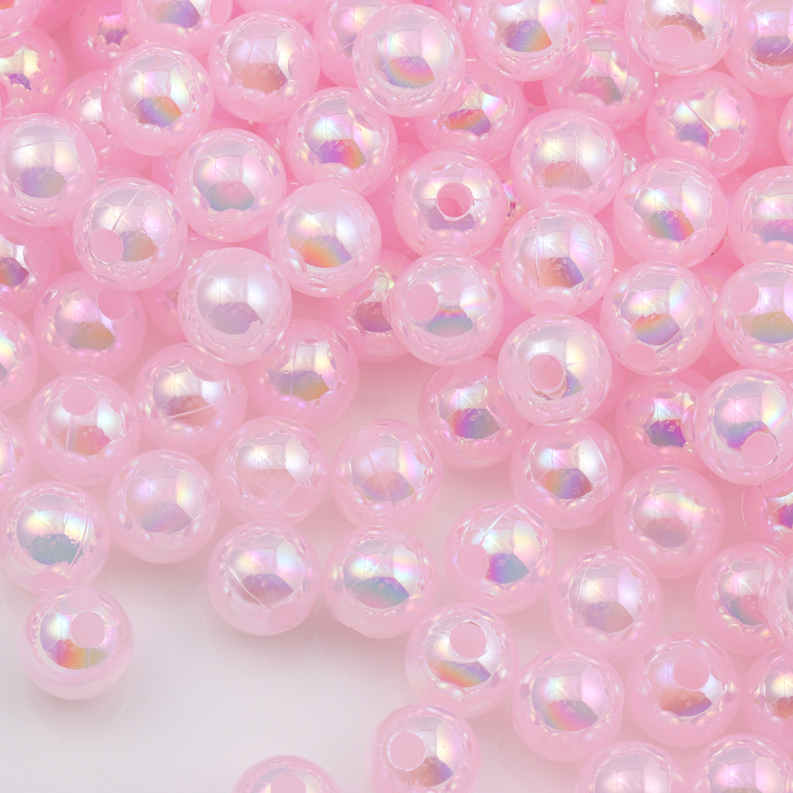 100pc Pearly Pastel Round Beads, Gradient Acrylic Beads, DIY Jewelry ...