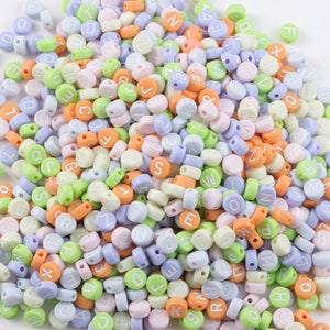 100pcs Colorful Letter Beads, Bright ABC Name Initial Letter Beads Kit ...