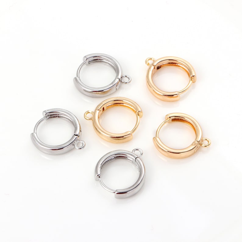 Gold Plated Round Hoop Earring Clasps, DIY Findings (4 Pcs) - Etsy