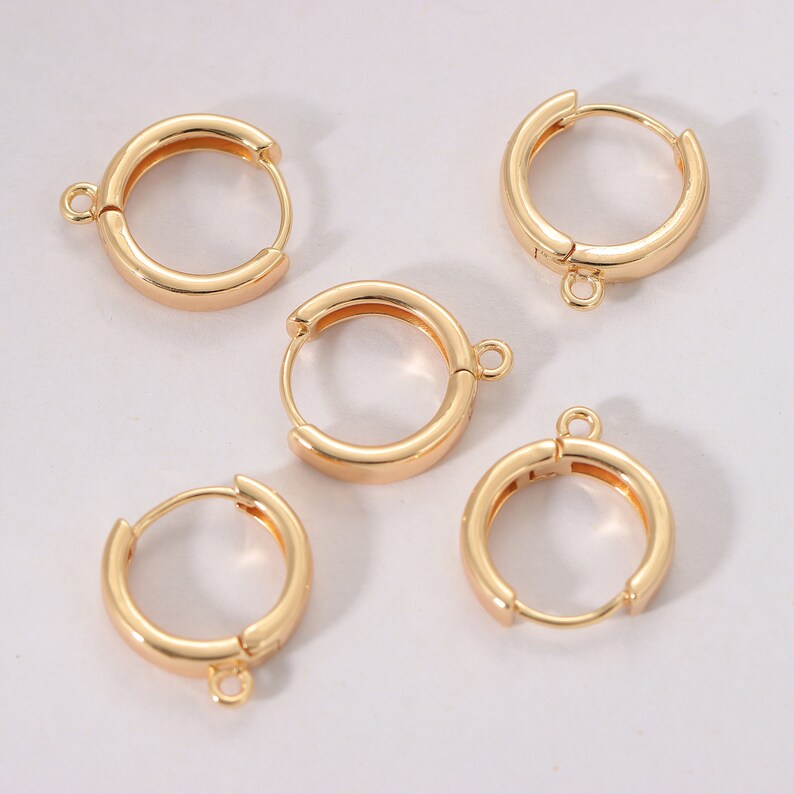 Gold Plated Round Hoop Earring Clasps, DIY Findings (4 Pcs) - Etsy