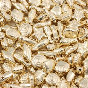 50pcs 14K Gold Plated Marine Life Beads, DIY Jewelry Findings - Etsy