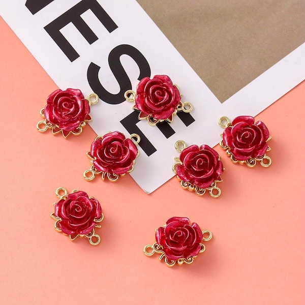Red Rose Charm - Etsy