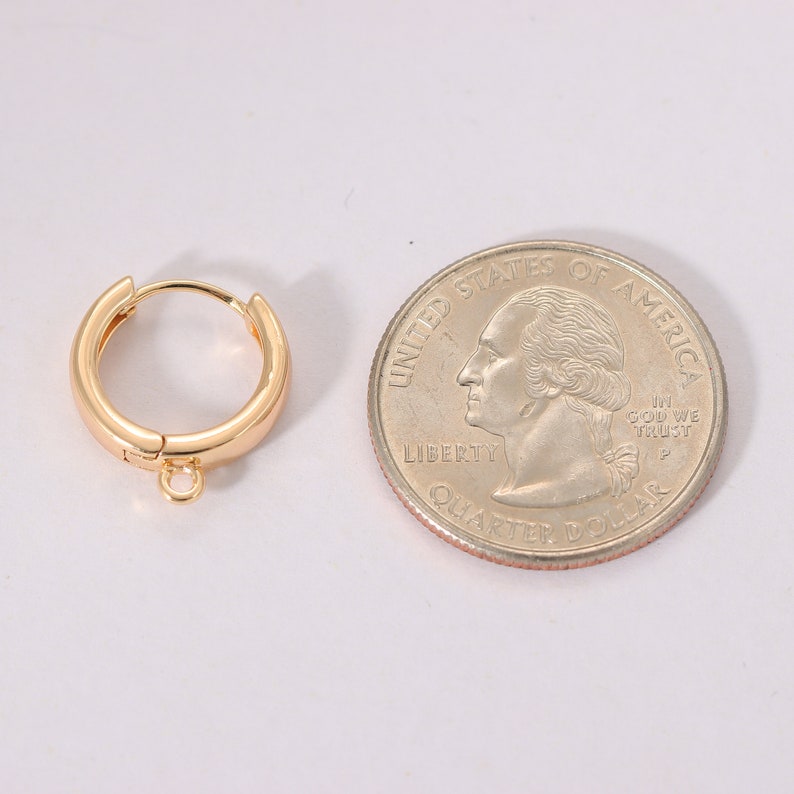 Gold Plated Round Hoop Earring Clasps, DIY Findings (4 Pcs) - Etsy