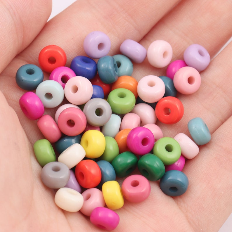 100pcs Multi-colored Acrylic Round Beads, 4x7mm DIY Jewelry Supplies - Etsy