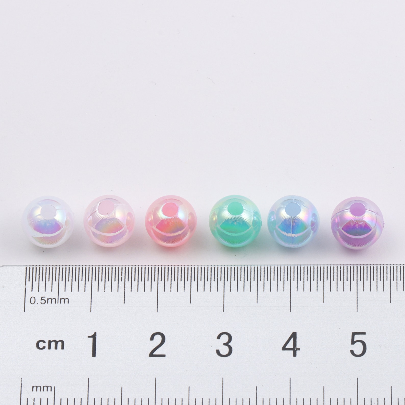100pc Pearly Pastel Round Beads, Gradient Acrylic Beads, DIY Jewelry ...