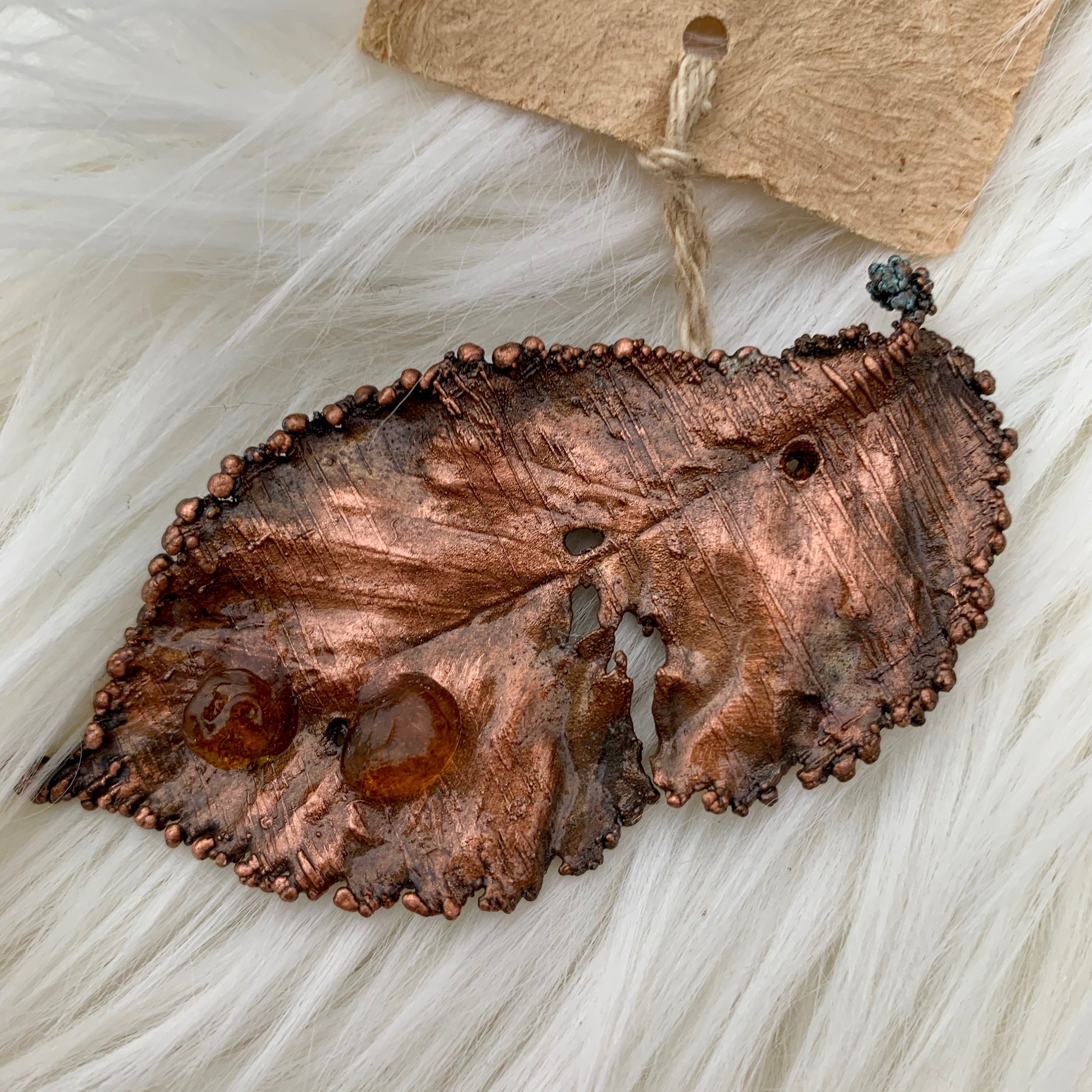 Copper Electroplated Natural Leaf Brooch - Etsy