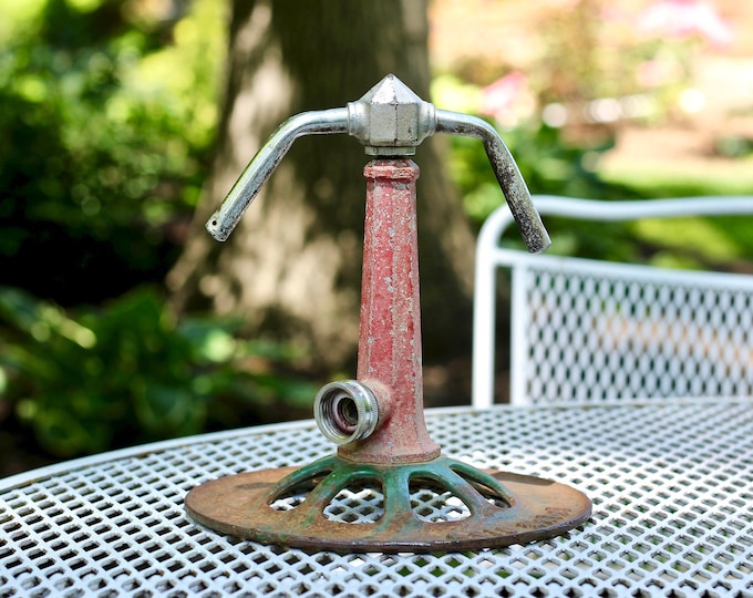 Antique HB Sherman Lawn Sprinkler Gold Label Cast Iron - Etsy