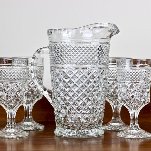 Set of 4 Mid Century Anchor Hocking Wexford Pattern 9.5 Inch - Etsy