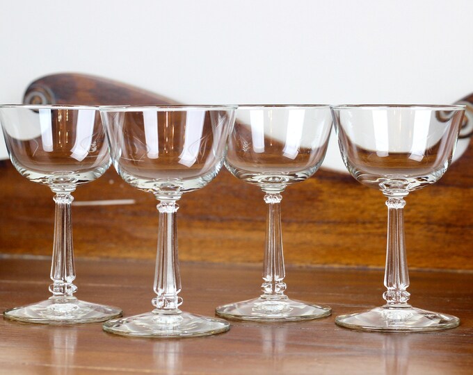 Vintage Nick And Nora Cocktail Glasses 4oz Set Of 4 Etsy