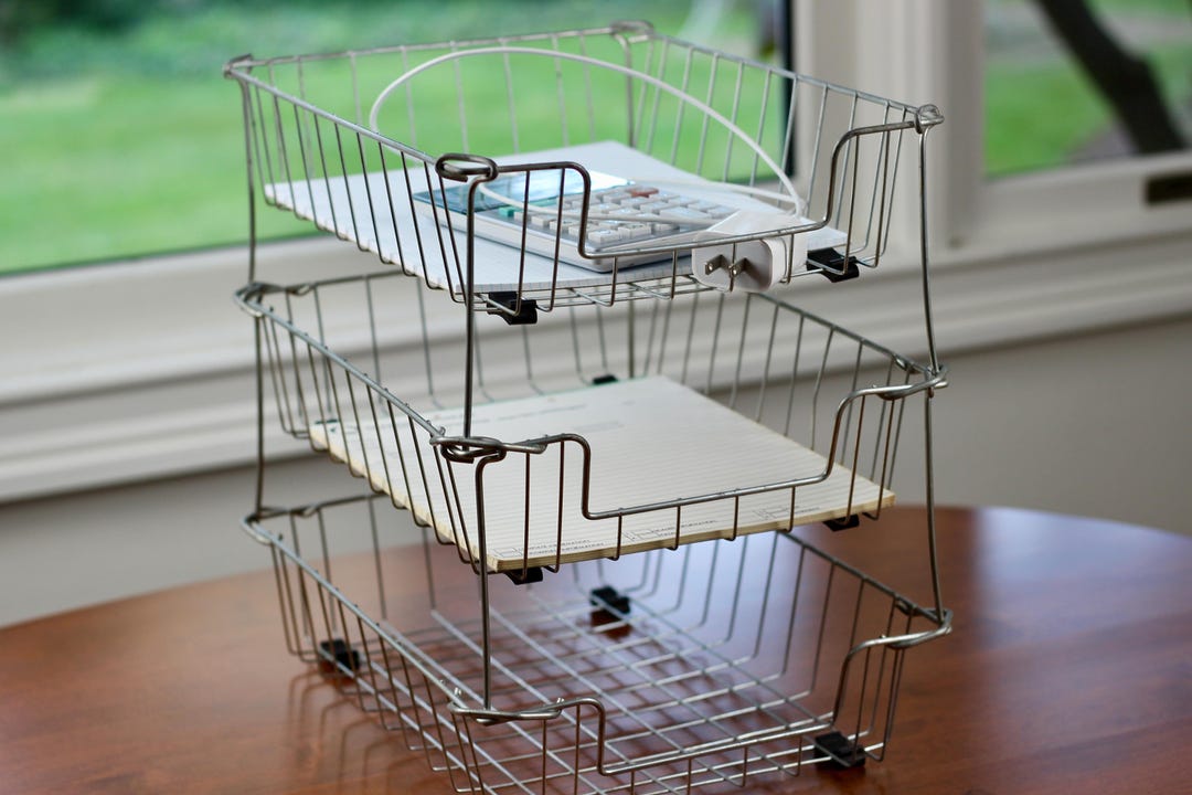 Vintage Stackable Wire Desk Tray MCM Office - Etsy