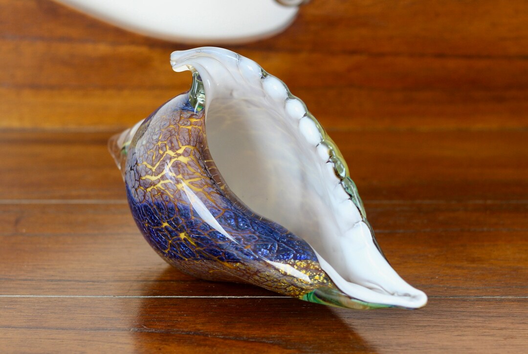 Murano Style Glass Conch Shell Art Glass - Etsy
