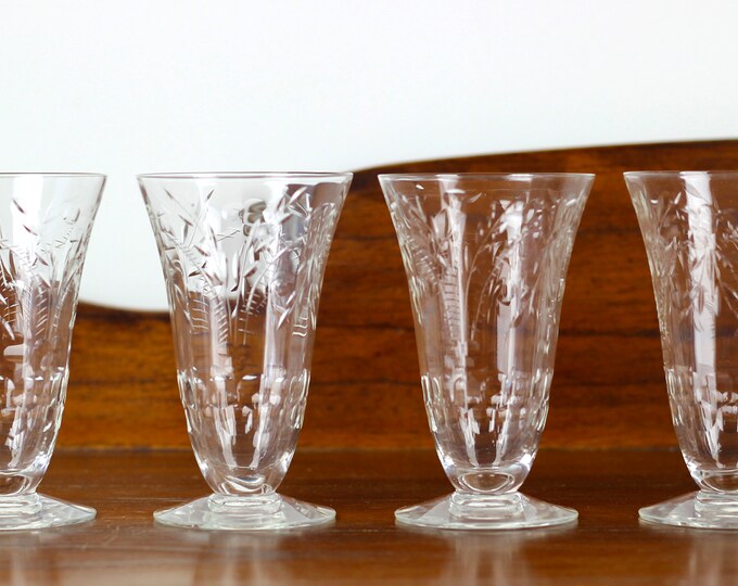 Antique Optic Cut Glass Iced Tea Glasses Set of 4 - Etsy