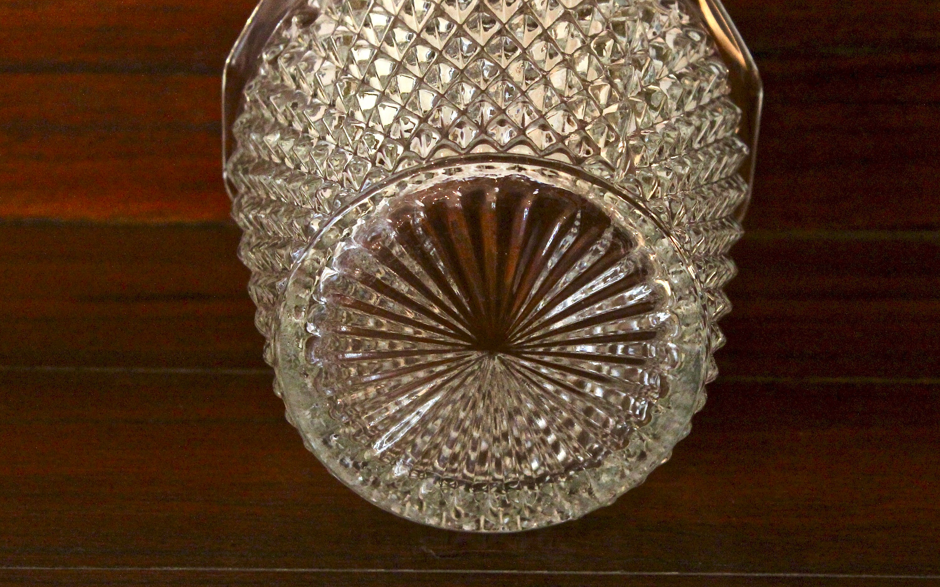 Indiana Glass Diamond Point Clear Jardiniere Ice Bucket Or Etsy
