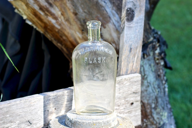 Antique Warranted Flask 19th Century Whiskey Bottle | Etsy
