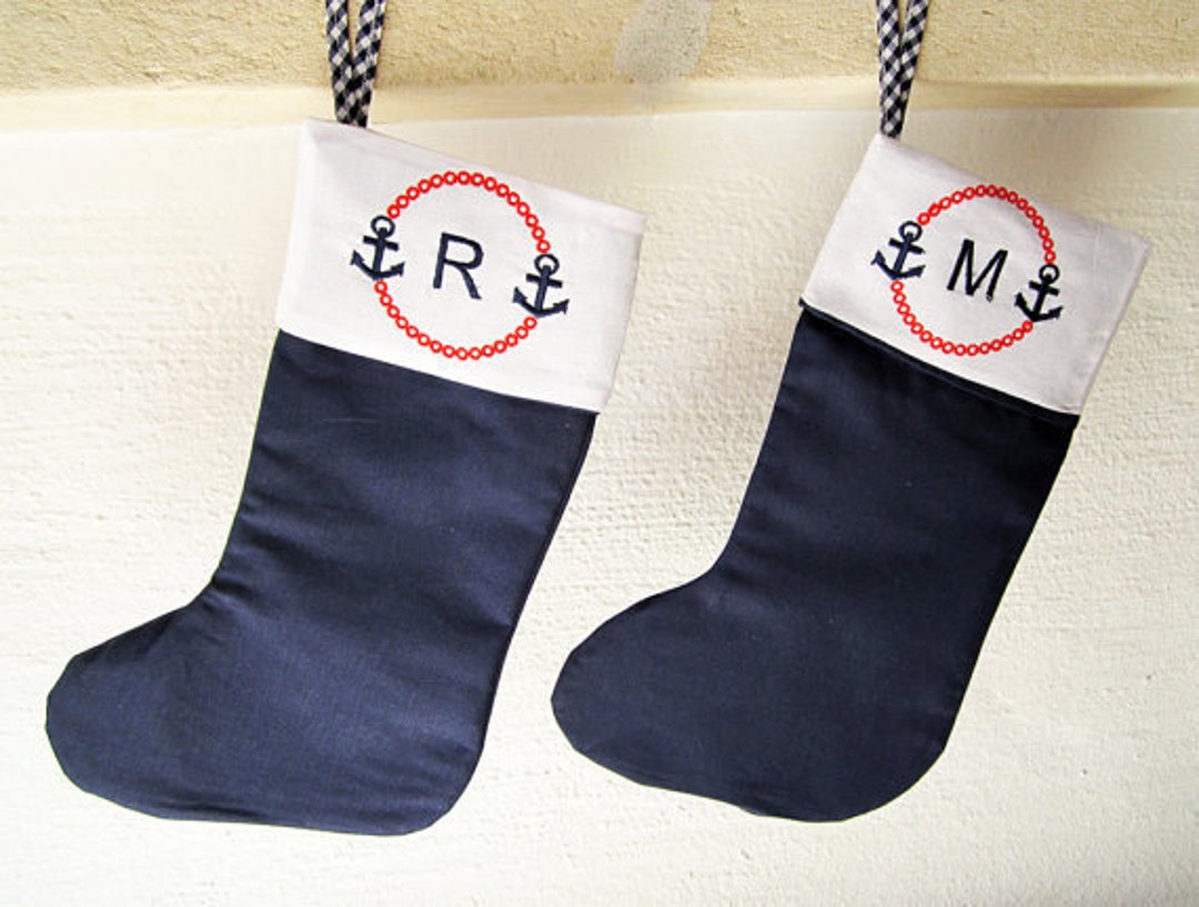 Nautical Christmas Nautical Stocking Stocking Personalized Gift ...