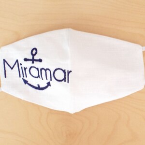 Set of 2,personalized Nautical Face Mask,boat Name Mask, Embroidered ...