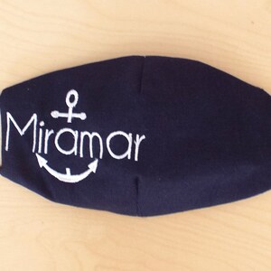 Set of 2,personalized Nautical Face Mask,boat Name Mask, Embroidered ...