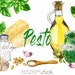 Watercolor Pesto Clipart Clip Art Basil Pine Nut Parmesan | Etsy