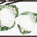 Watercolor Tropical Greenery Geometric Clipart Frame White Green Frames ...