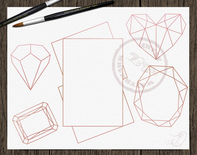 Geometric Polygonal Clipart Frames Crystals Clip Art Shapes Polygonal ...