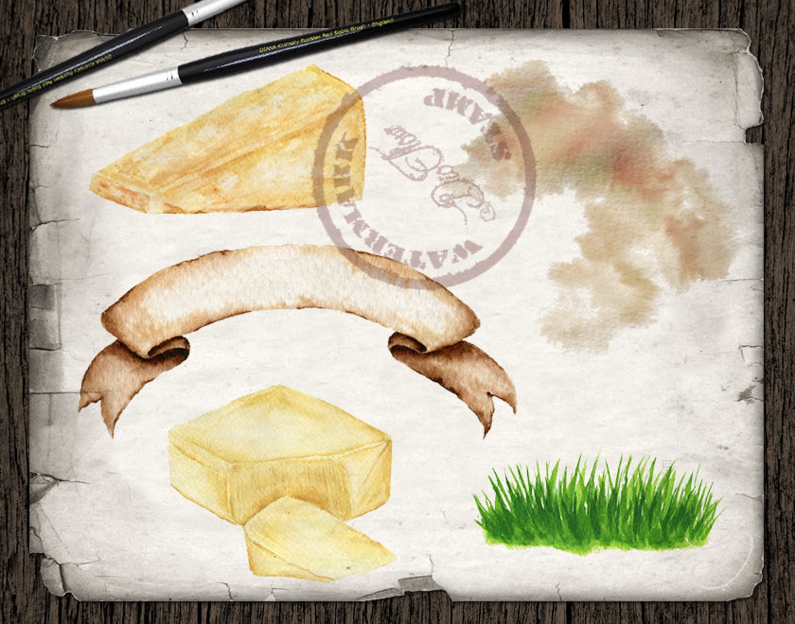 Watercolor Farm Clipart Cow Milk Clip Art Barn Dairy Products Cow ...