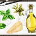 Watercolor Pesto Clipart Clip Art Basil Pine Nut Parmesan Pesto ...