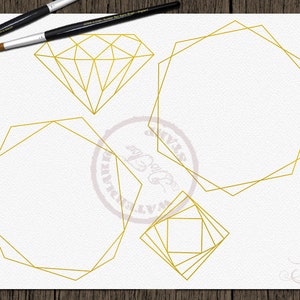 Geometric Polygonal Clipart Frames Crystals Clip Art Shapes Polygonal ...