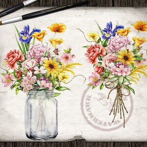 American Watercolor State Flowers Clipart United States America Clip ...