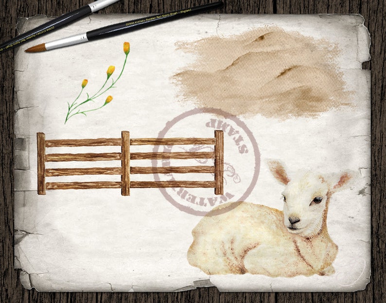 Watercolor Farm Animals Clipart Farmhouse Clip Art Barn - Etsy
