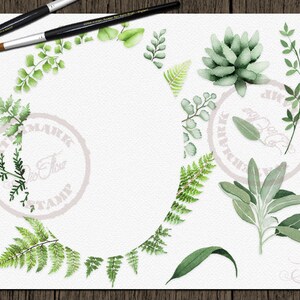 Watercolor Greenery Clipart Leaf Clipart Eucalyptus Woodland Clip Art ...