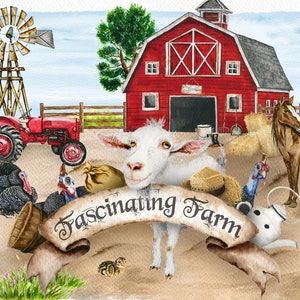 Watercolor Farm Animals Clipart Farmhouse Clip Art Barn Country Animals ...