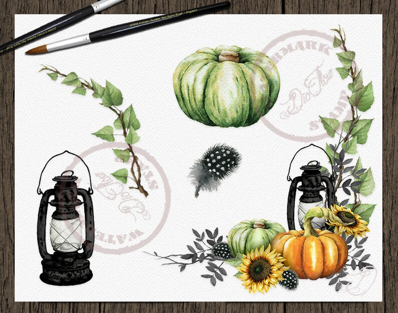Watercolor Halloween Black Cat Fall Autumn Pumpkin Clipart - Etsy UK