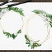 Watercolor Tropical Greenery Geometric Clipart Frame White Green Frames ...